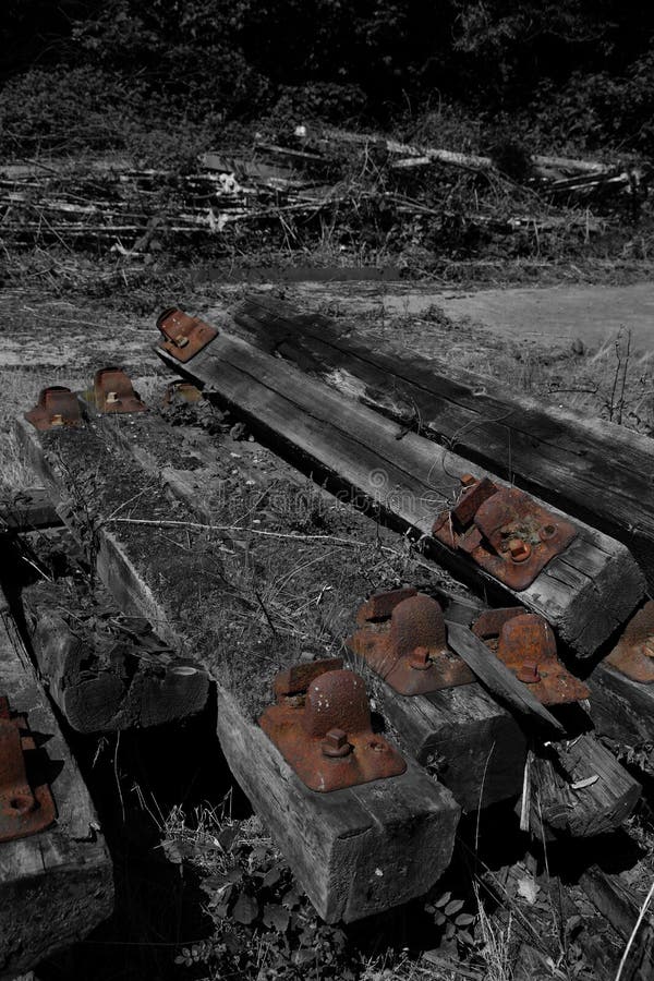 Old Railway Sleepers in a Pile Stock Image - Image of pile, retro ...