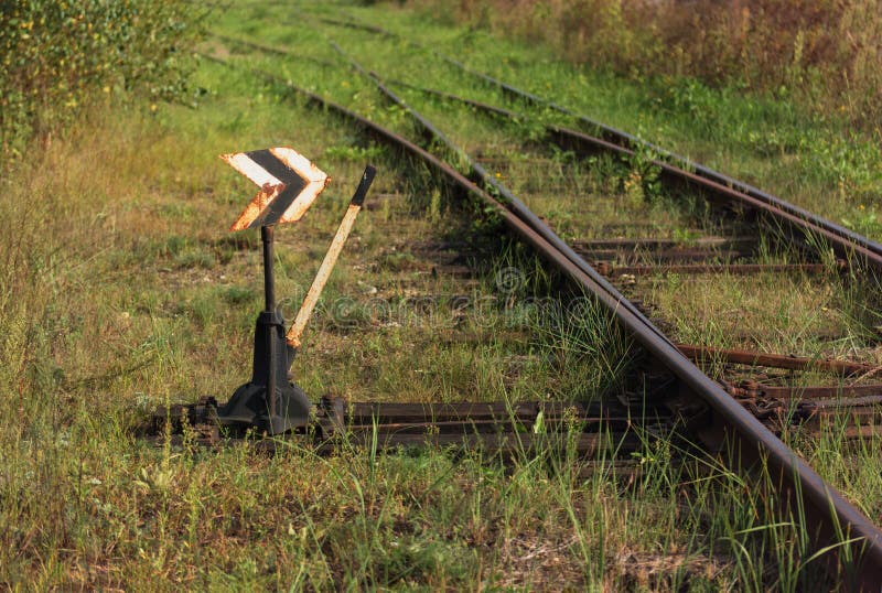 Old Railway Switch with Manual Control. Stock Photo - Image of ...
