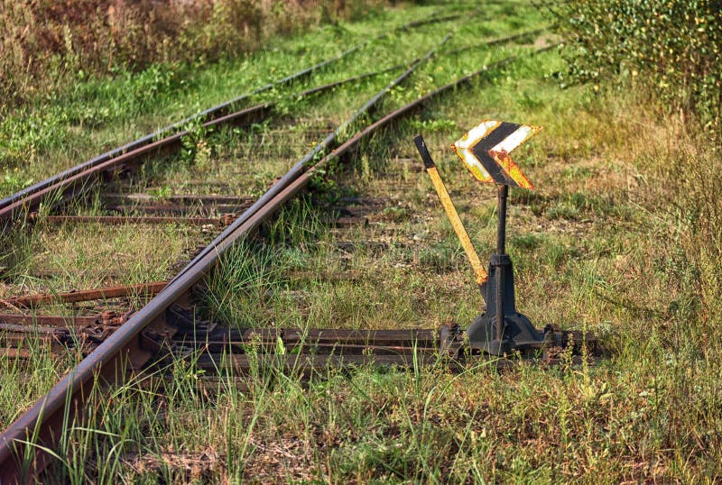 Old Railway Switch with Manual Control. Stock Photo - Image of outdoor ...