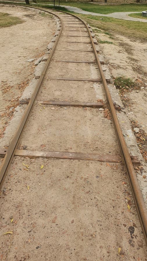 Old Railway Track of Children S Train in a Park. Stock Photo - Image of ...