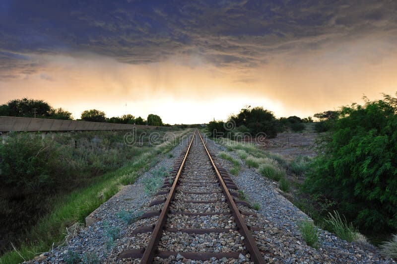 Dark Railway Track stock image. Image of journey, motion - 40026619