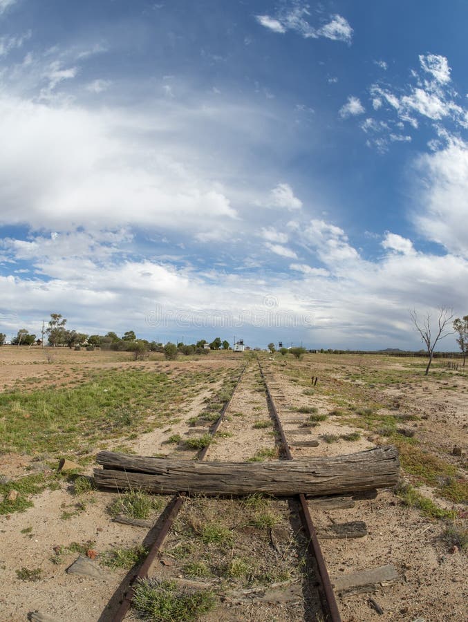 Railway tracks stock image. Image of sleepers, desert - 43501069