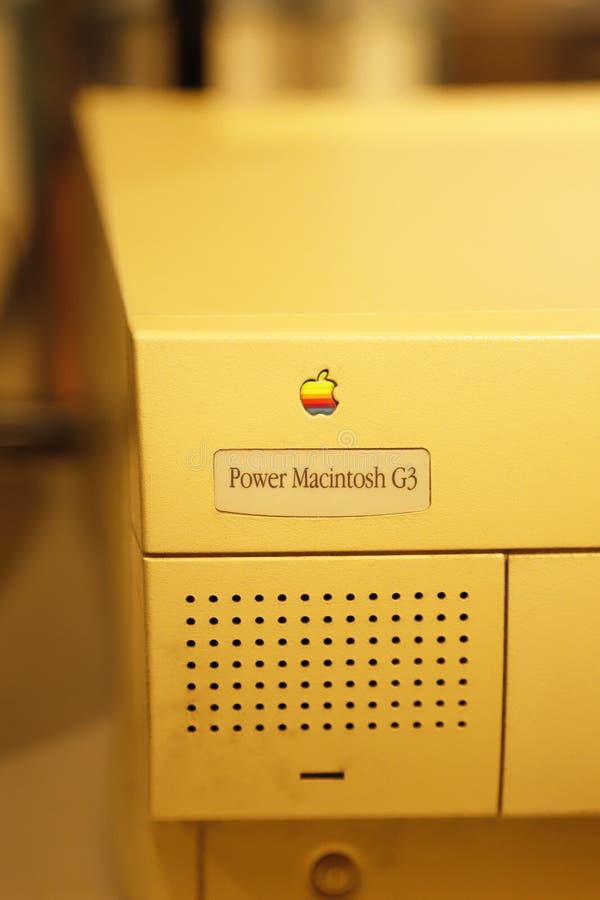 Old Rainbow Apple Logo on Old Macintosh Computer. Editorial Stock Photo ...