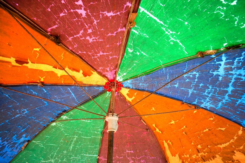 Old Rainbow umbrella. stock image. Image of classic, luang - 12457831