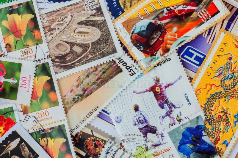 Old Random Used Postage Printed Stamps from Various Countries and ...
