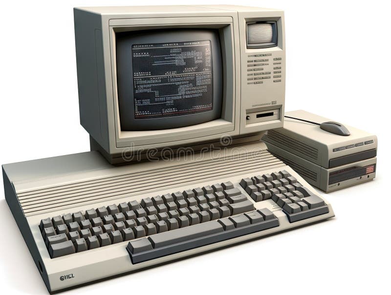 Old Rare Computer Isolared. Stock Illustration - Illustration of ...