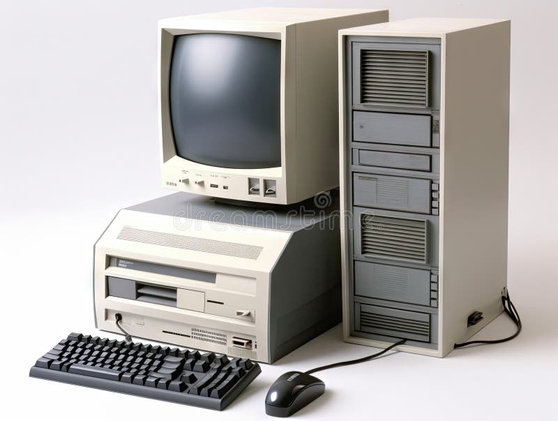 Old Rare Computer Isolared. Stock Illustration - Illustration of ...