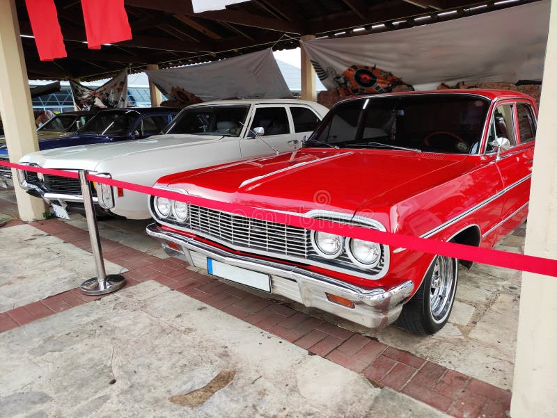 An Old Rare Red Retro Car at the Exhibition Editorial Photo - Image of ...