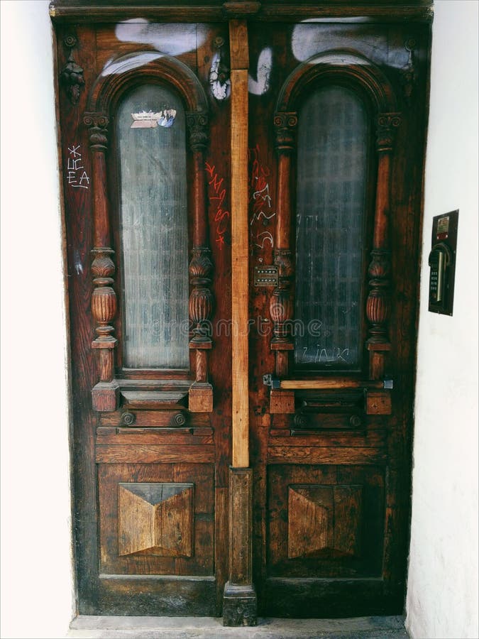 Old Rare Wooden Doors in the Building Stock Photo - Image of building ...