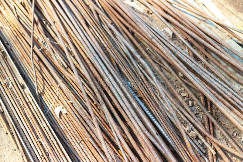 Old Rebar with Rust, Isolated on a Vintage Background Stock Photo ...