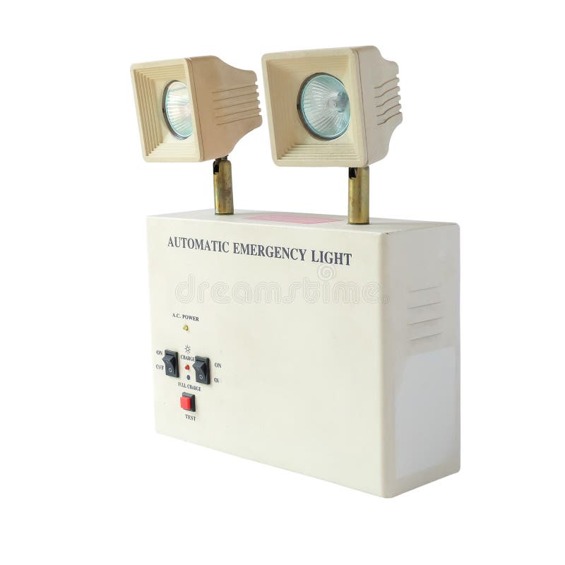 Old Rechargeable Automatic Emergency Lights with Lamps Stock Image ...