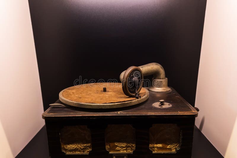 Old record player machine stock image. Image of sound - 74211975