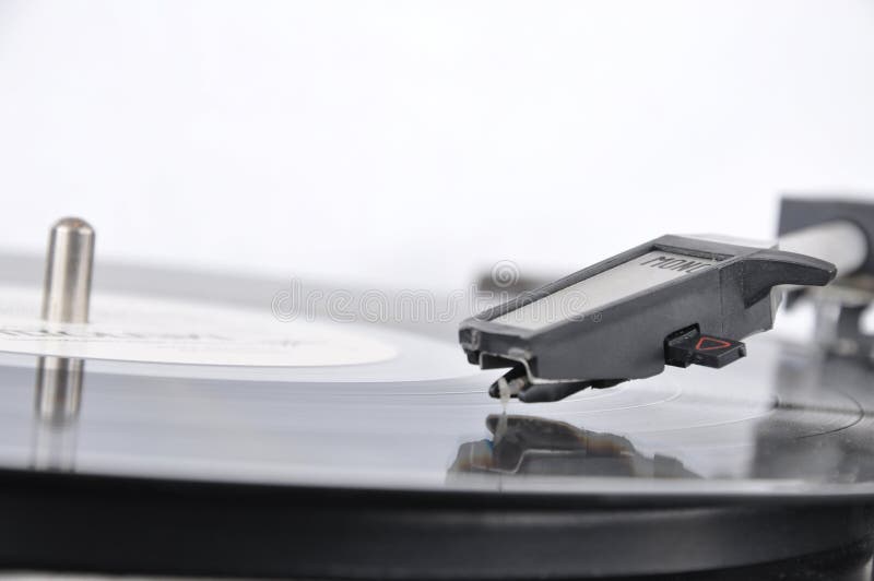 Old Record Player on a Plate Stock Image - Image of record, sounds ...