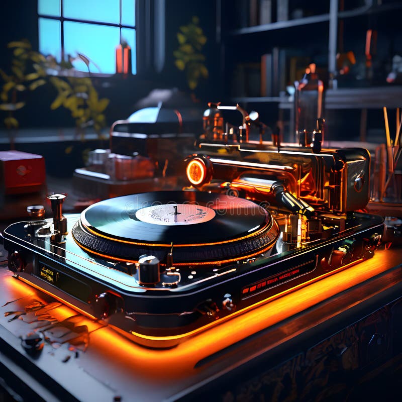 Old Record Player Scans, Ai-generatet Stock Illustration - Illustration ...