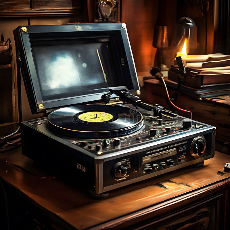 Old Record Player Scans, Ai-generatet Stock Illustration - Illustration ...