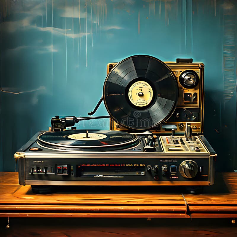 Old Record Player Scans, Ai-generatet Stock Illustration - Illustration ...