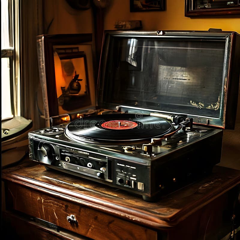 Old Record Player Scans, Ai-generatet Stock Illustration - Illustration ...