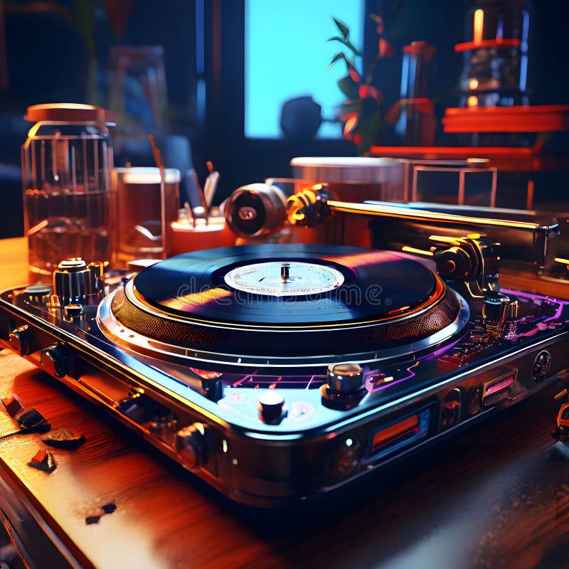 Old Record Player Scans, Ai-generatet Stock Illustration - Illustration ...