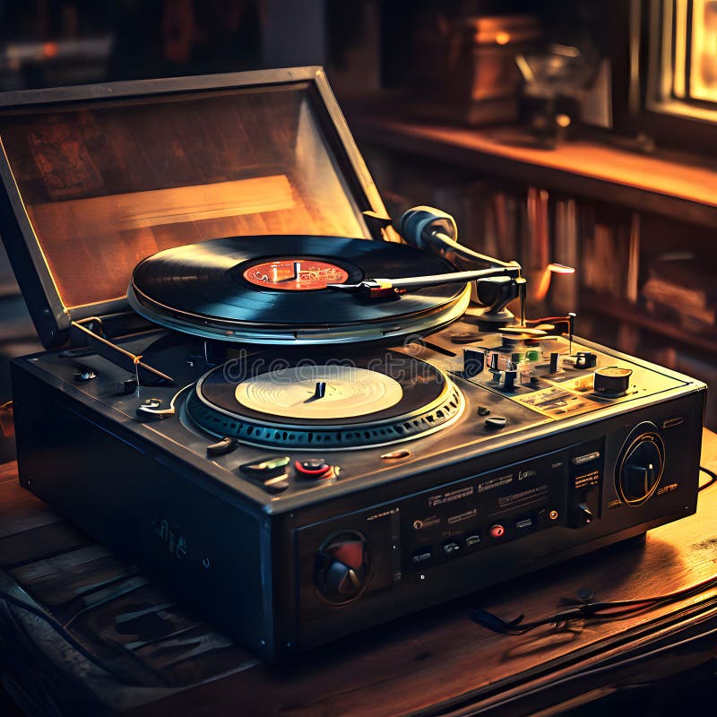 Old Record Player Scans, Ai-generatet Stock Illustration - Illustration ...