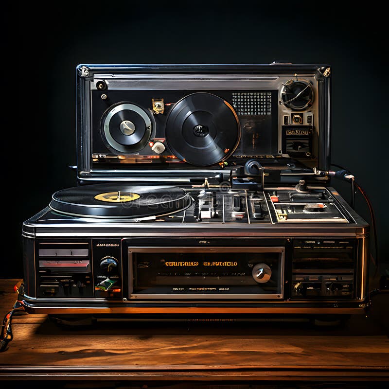 Old Record Player Scans, Ai-generatet Stock Illustration - Illustration ...