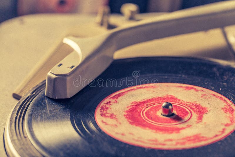 Old Record Player and Old Scratched Vinyl Records Stock Image - Image ...