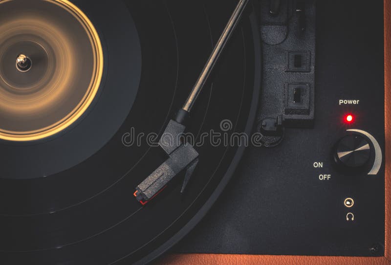 Old Record Player Spinning a Record Stock Image - Image of records ...