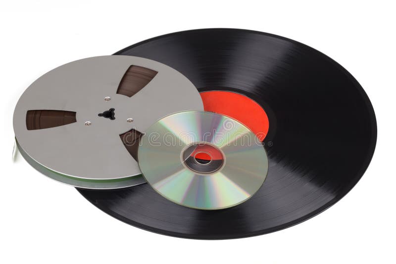 Old Record, Tape Reel with a Music CD Stock Photo - Image of vintage ...