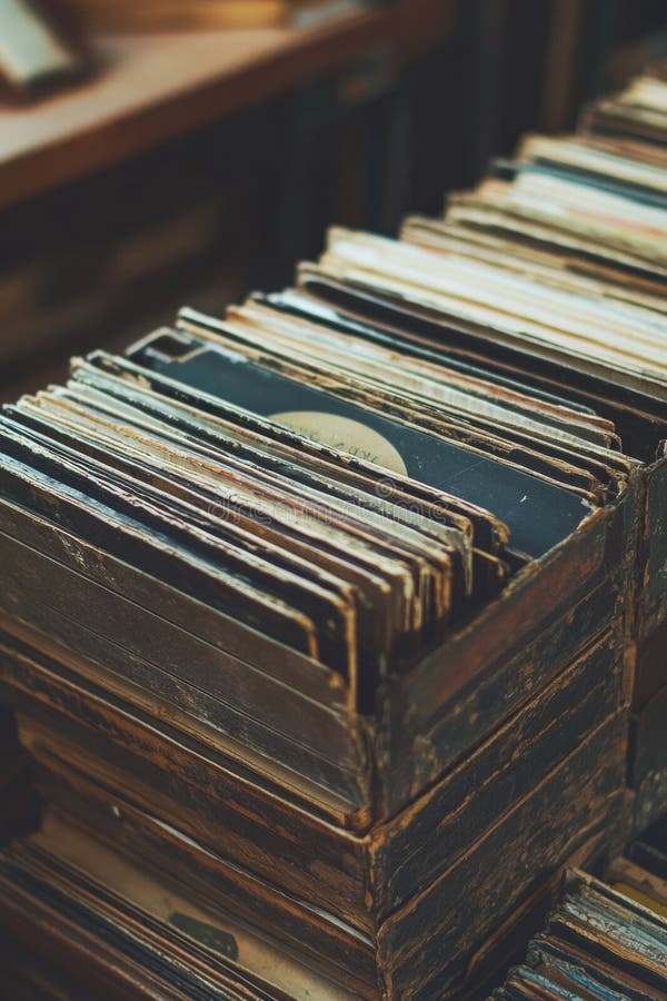 Old Records Stack stock photo. Image of vibe, decor - 374829036