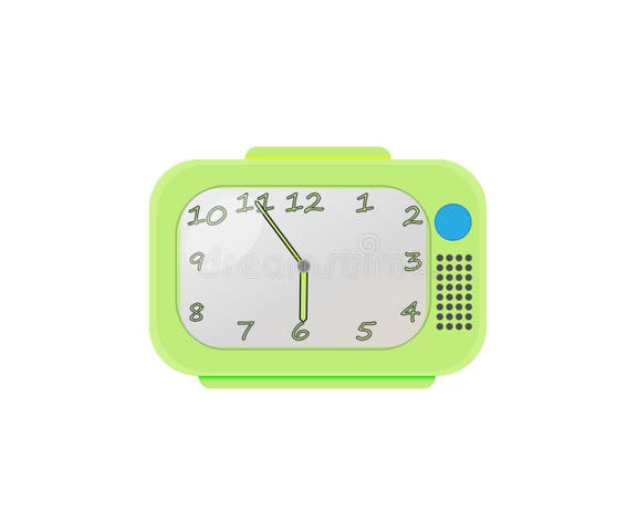 Old Rectangular Alarm Clock with Off Button Stock Vector - Illustration ...