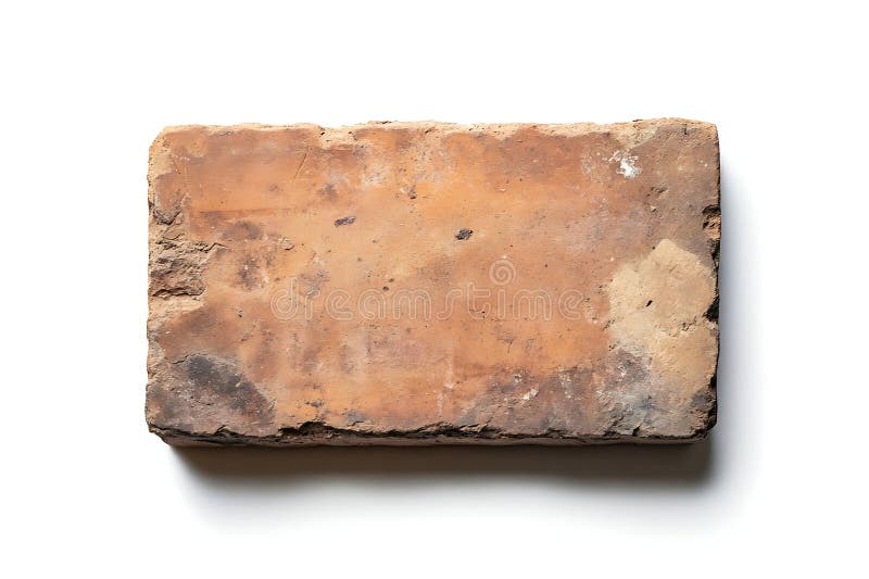 Old Rectangular Stone Brick on White Background, Top View Stock Photo ...