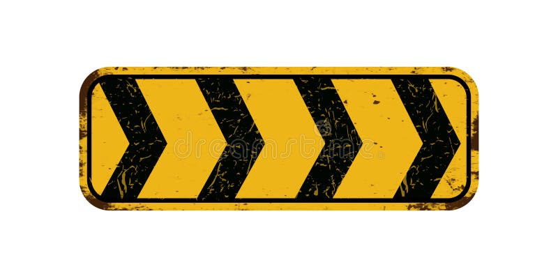 An Old Rectangular, Worn Road Sign with Black Arrows To the Right Stock ...