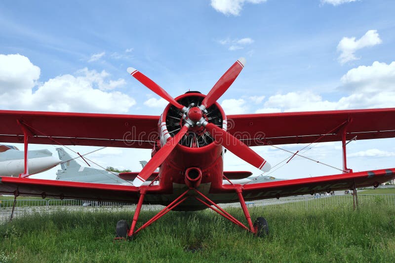 Old red airplane editorial stock photo. Image of kiev - 93956953