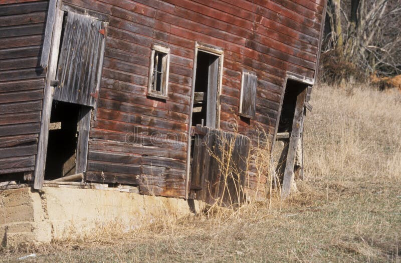 Old Red Barn stock image. Image of loess, gate, pannels - 6258979