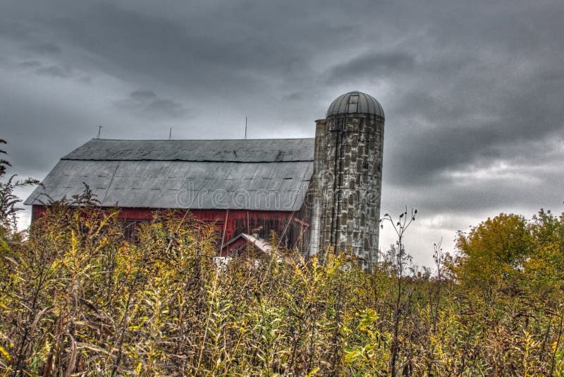 Old red Barn stock image. Image of silo, michigan, trees - 45760203