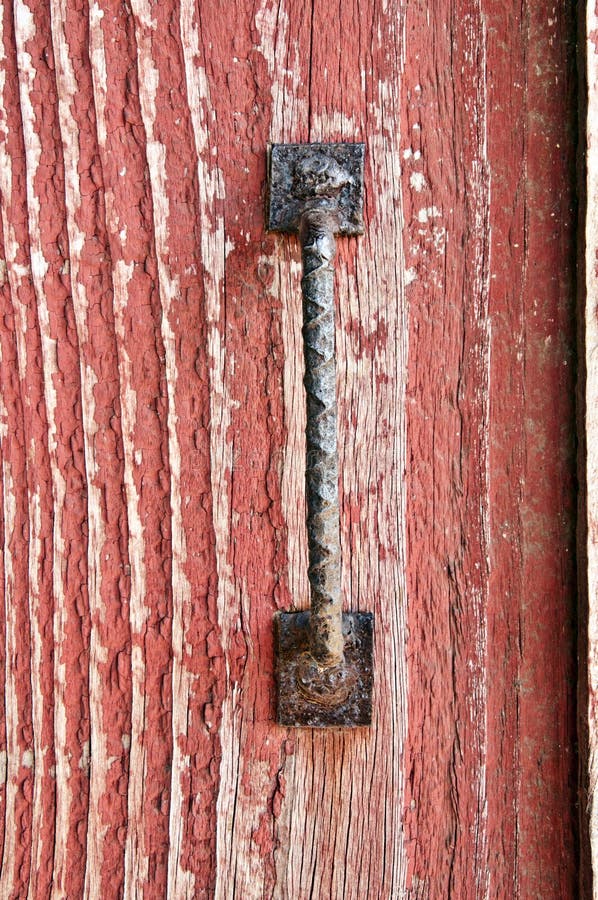 Old Red Barn with Rusty Handle Stock Image - Image of aged, antique ...
