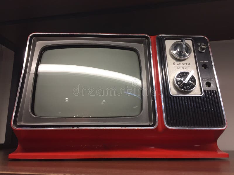 Red Television Vintage Black and White Editorial Stock Photo - Image of ...