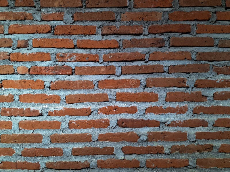 Old Red Block Wall for House Construction Stock Image - Image of ...