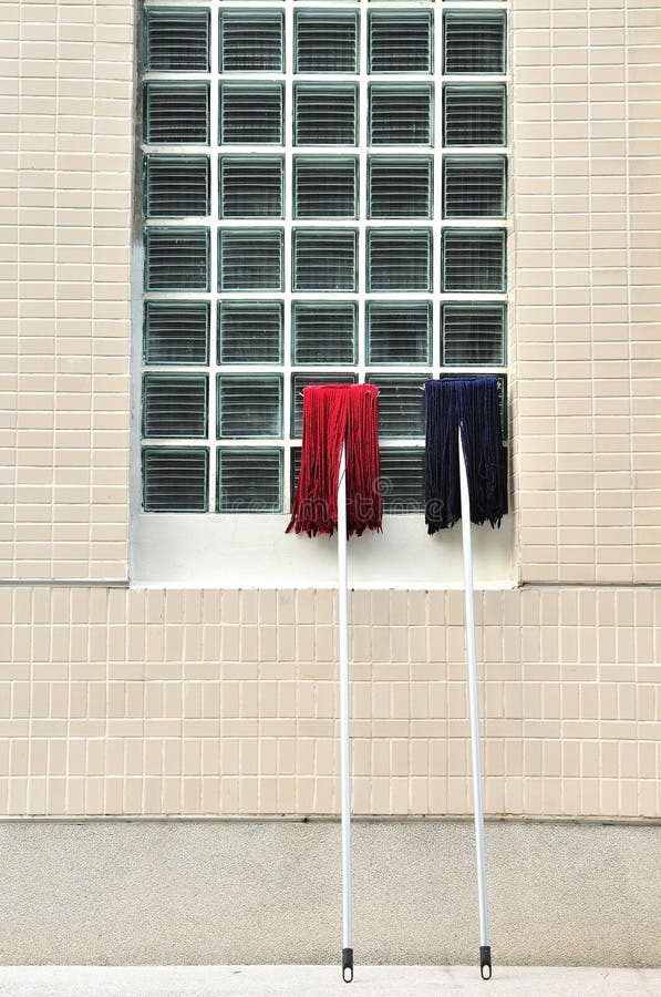 Old red and blue mop stock photo. Image of household - 28049472