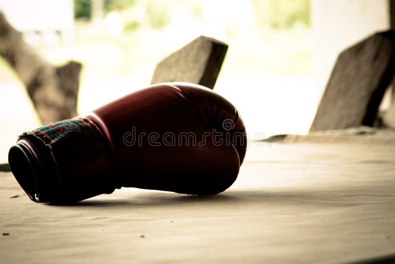Old red boxing gloves stock photo. Image of knockout - 94778418