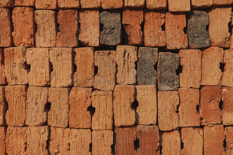 Old Red Brick Arranged in a Row Stock Photo - Image of backdrop, grunge ...