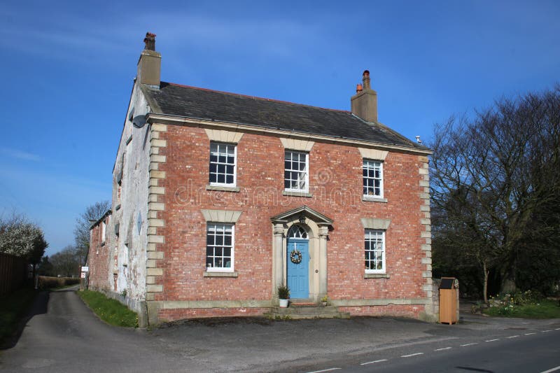 Old Red Brick Building Free Little Library Outside Stock Photo - Image ...