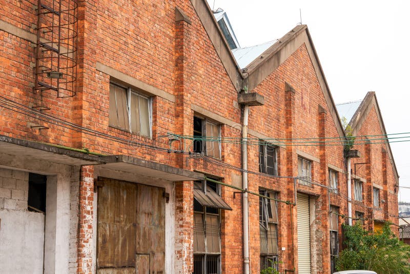 An Old Red Brick Building Production Workshop and Factory Building ...