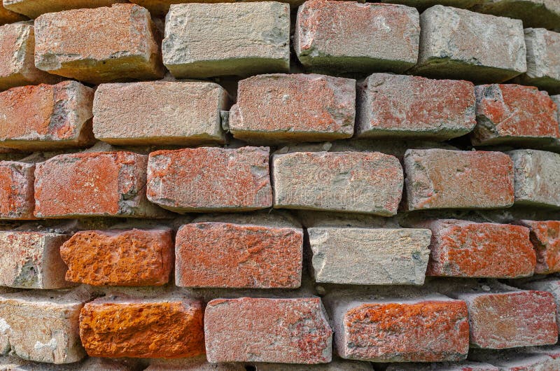 Old Red Brick Column, Weathering Cement between Bricks Stock Photo ...