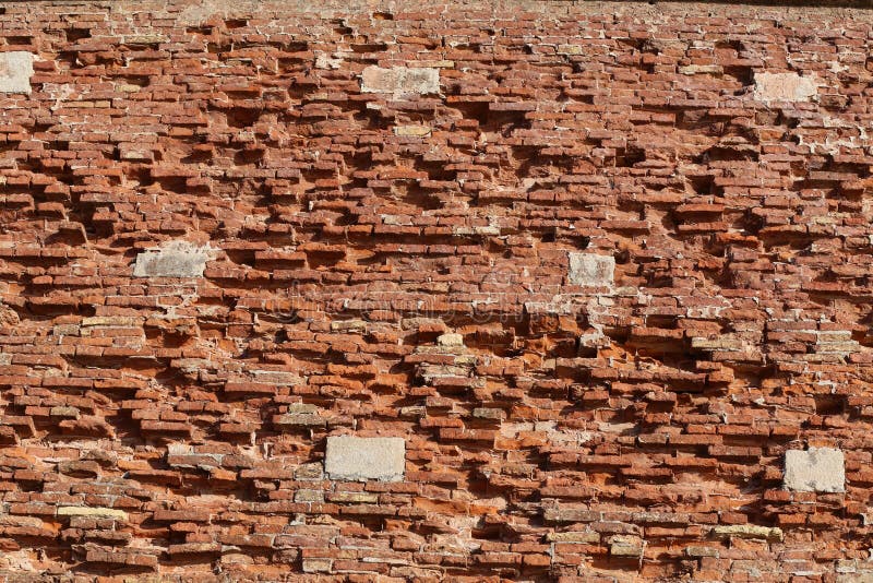 Brick. Old, Crumbling Brick Wall with a Beautiful Porous and Rough ...