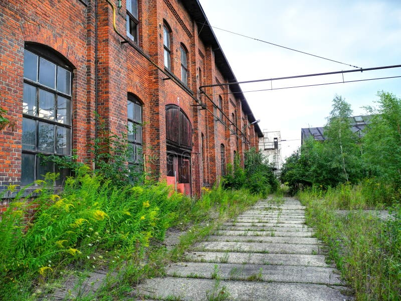 Old Red Brick Factory Building Stock Image - Image of extreme, people ...