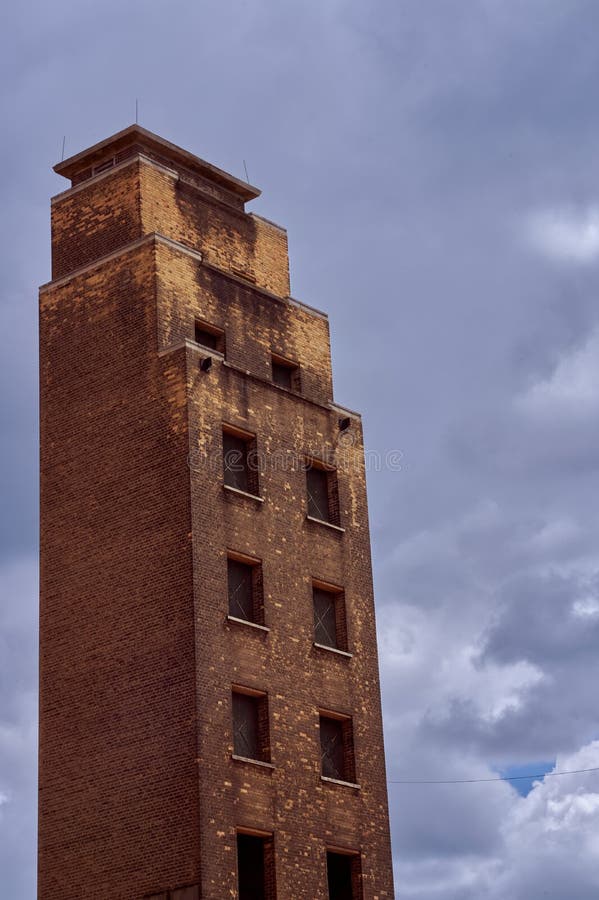 Old Red Brick Fire Service Drill Tower or Training Tower Against ...