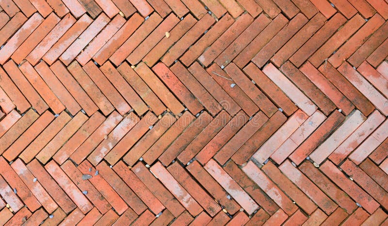 Old Red Brick Pavement Texture Background. Retro Style Stock Image ...