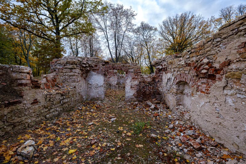 Old Red Brick Ruins of Ancient Castle Stock Image - Image of brick ...