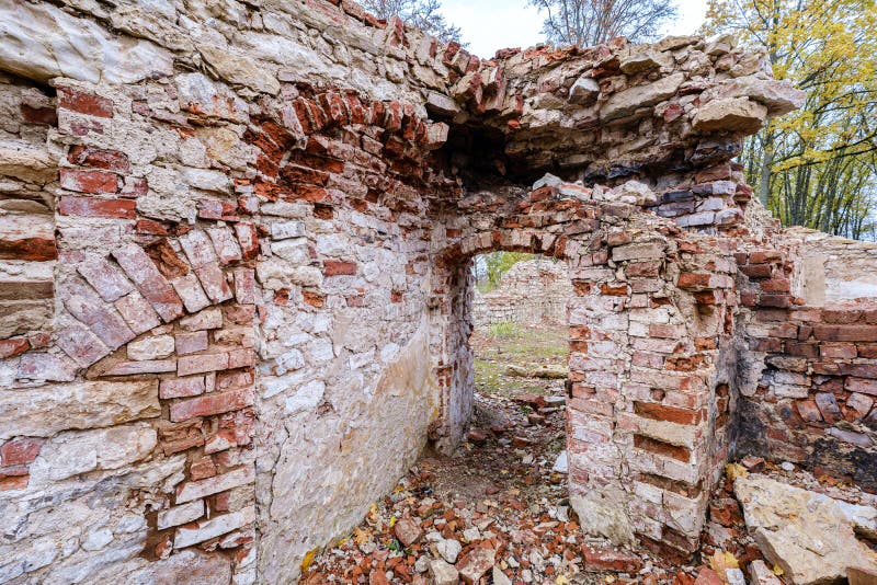 Old Red Brick Ruins of Ancient Castle Stock Photo - Image of abandoned ...