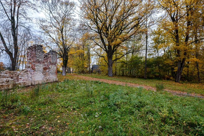 Old Red Brick Ruins of Ancient Castle Stock Image - Image of rock ...